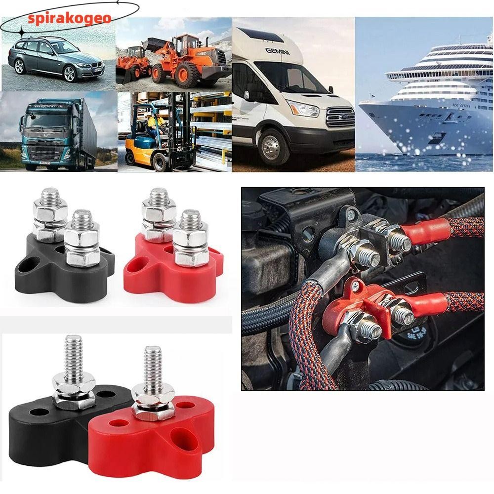 SPIRAKOGEO Bus Bar Terminal Block, 12V/24V Modified Battery Power Stud Junction, Heavy-duty ...