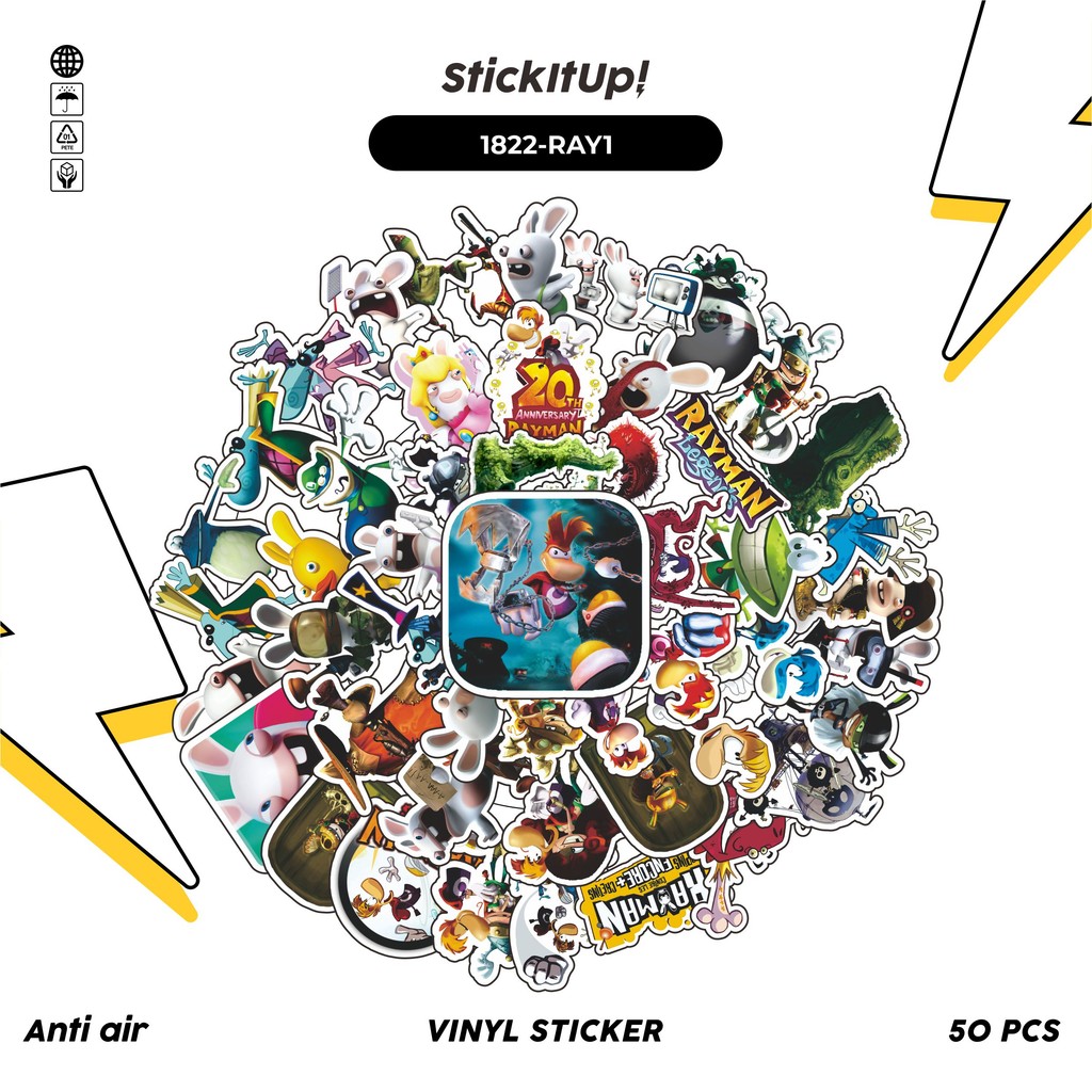 50 Pcs Cute Waterproof RAYMAN UNIVERSE CHAR MIX 01 GAME SERIES Stickers ...
