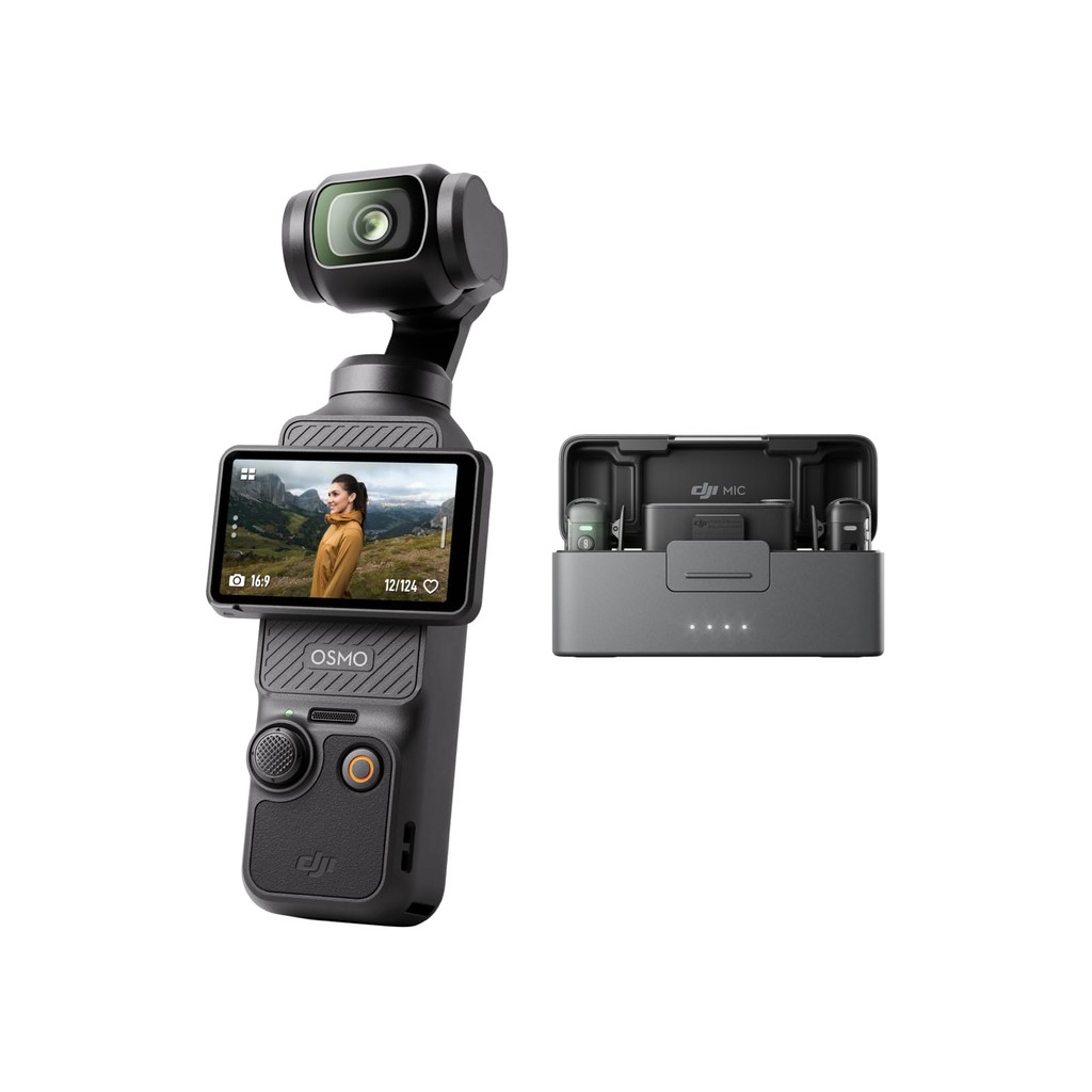 DJI Osmo Pocket 3 + Mic 2 (2 TX + 1 RX + charging case) 1-inch CMOS & 4K/120fps compatible Vlog ...