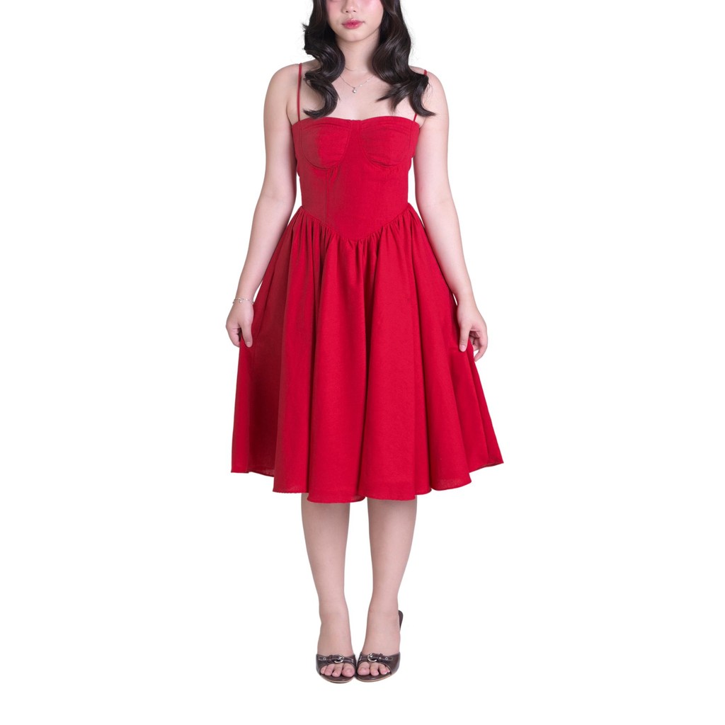 BSCO ODETTE MIDI DRESS WITH POCKETS AND LINING ZIPPER BACK | Shopee ...