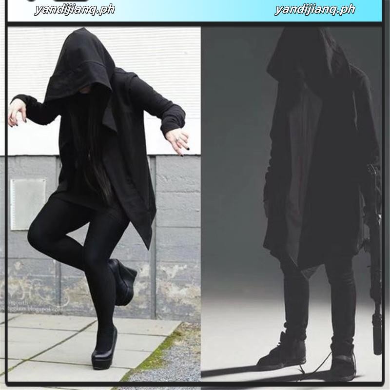 "Wizard Style Black Gothic Hooded Coat for Men Steampunk Outwear Cloak ...