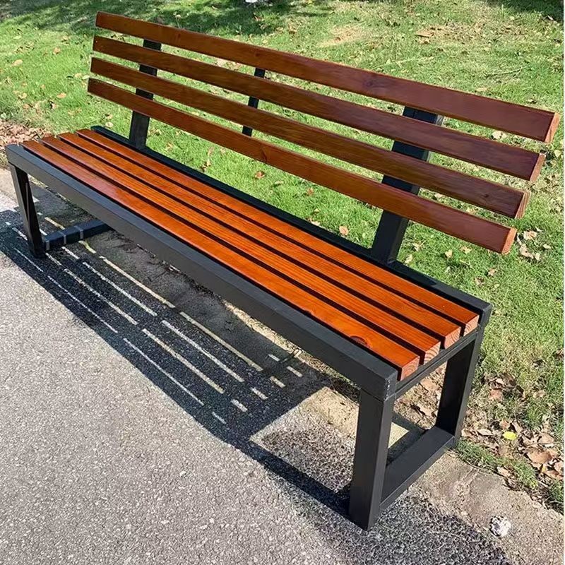 Park waterproof solid wood chairs benches basketball court rest benches ...