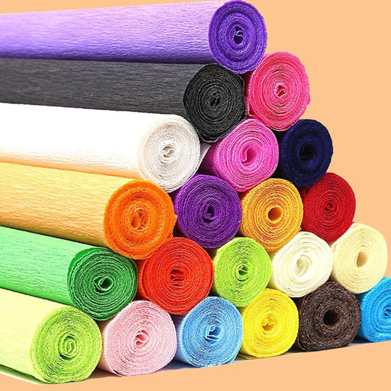 Colored Crepe Paper Roll Origami Crinkled Crepe Paper Craft DIY Flowers ...