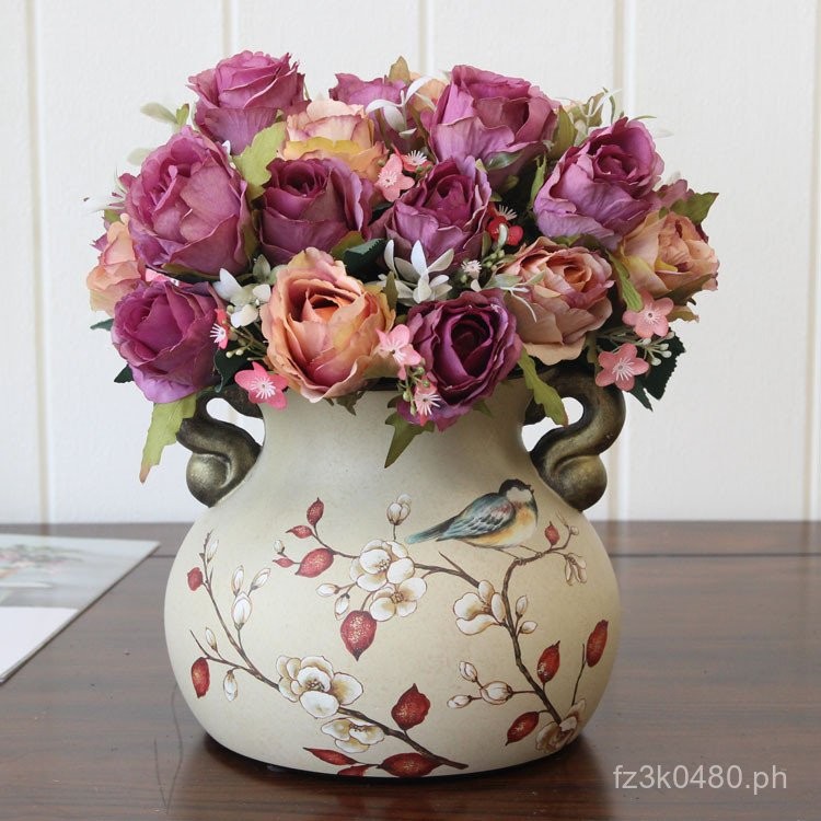 European American Style Vase Coffee Table Large Belly Craft Dining ...