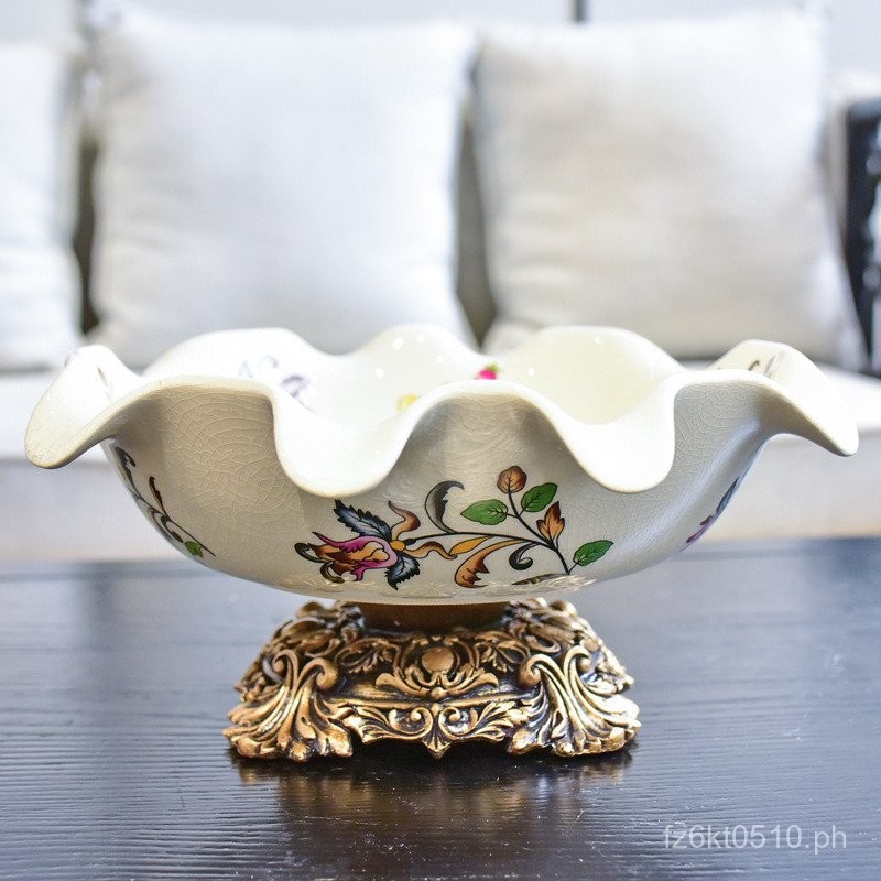 Desktop Fruit Plate Ceramic Nut Plate Decorative American Style ...