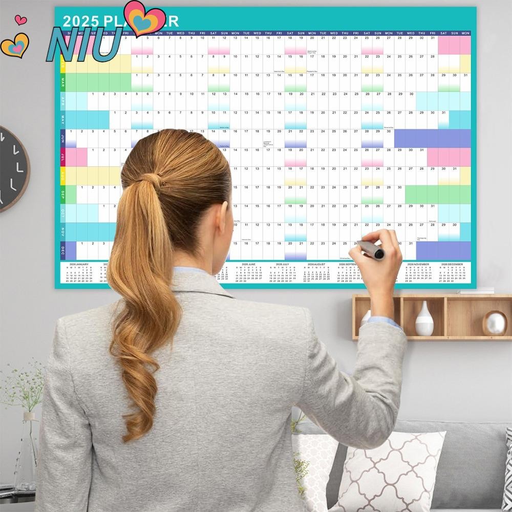 NIUYOUSI Planning Wall Calendar, Paper Multipurpose Plan Daily Calendar ...