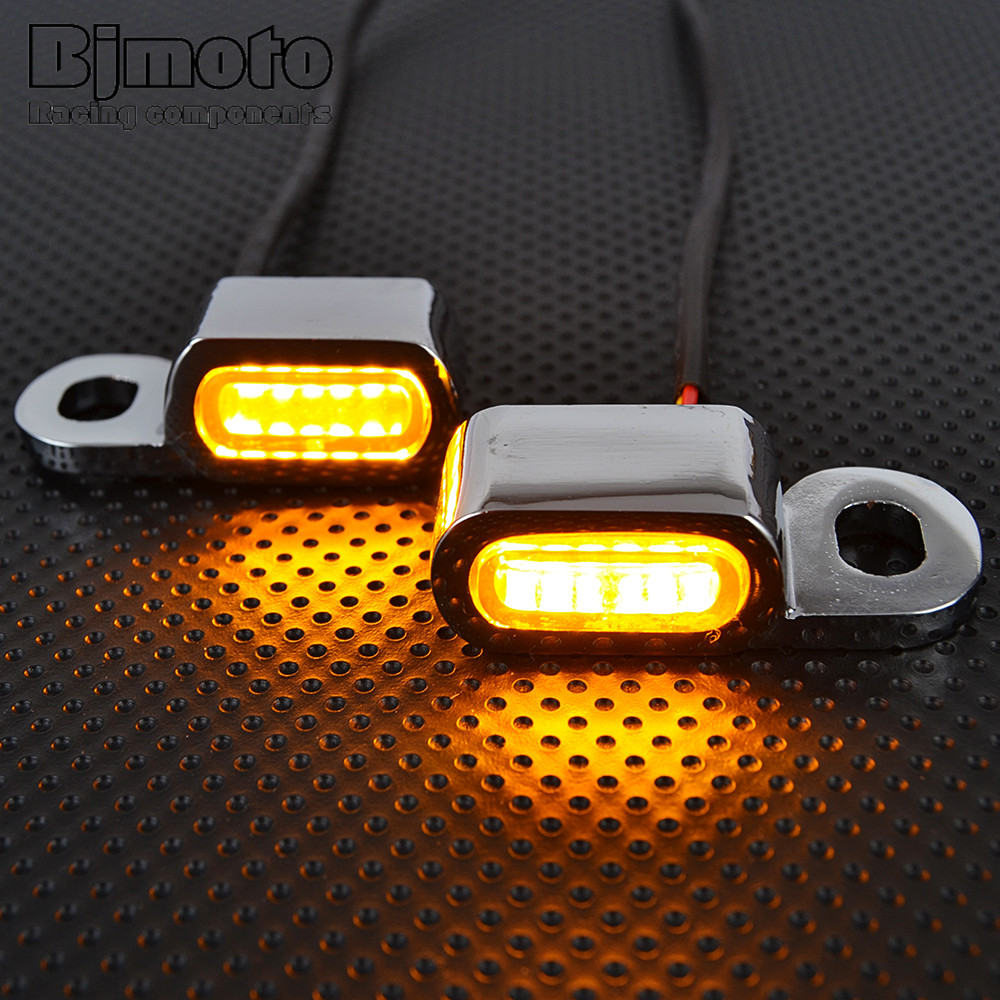 Motorcycle Mini LED Turn Signals Lights Handlebar Blinker Indicators ...
