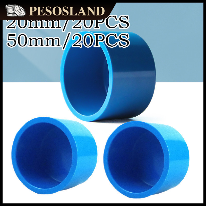 20Pcs PVC Blue Cap Pipe End Cap Water Supply Pipe Plug 20/50mm Water ...