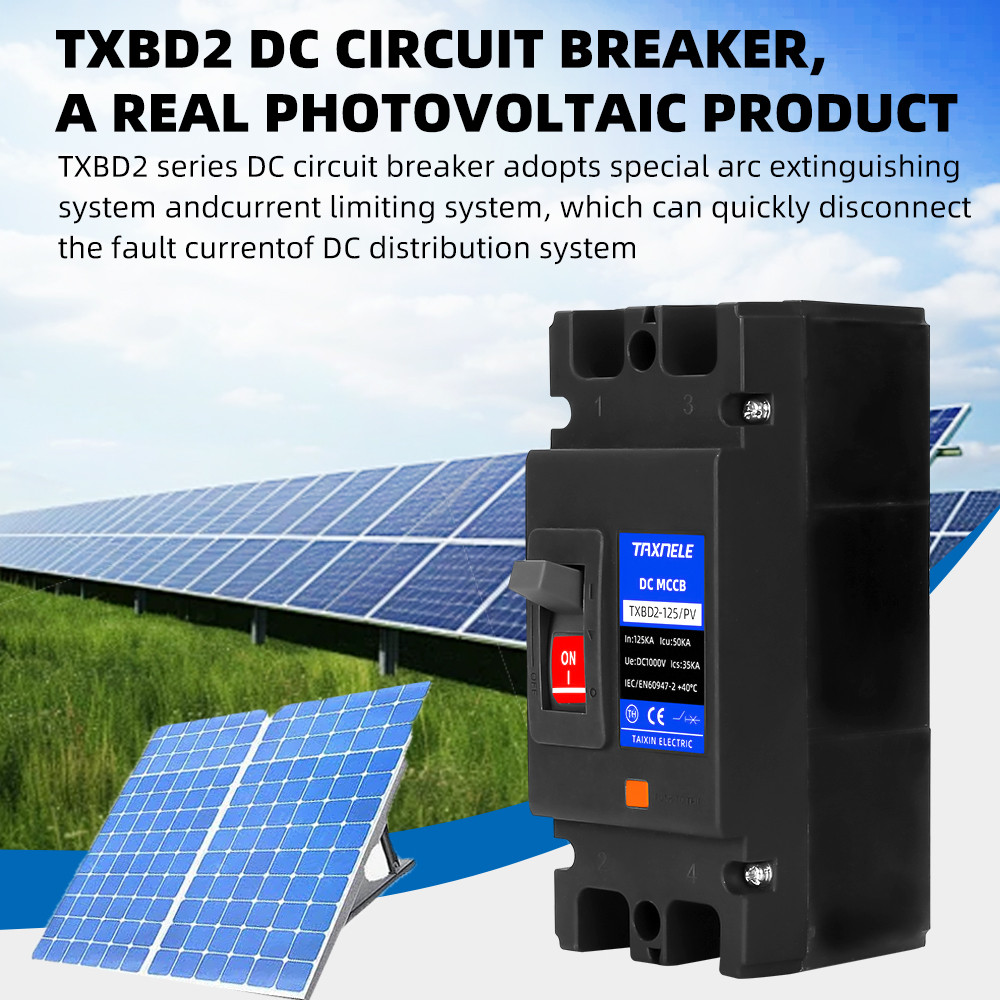 Solar Molded Case DC Circuit Breaker MCCB Overload Switch Protector Photovoltaic PV 125A 250A 2P ...