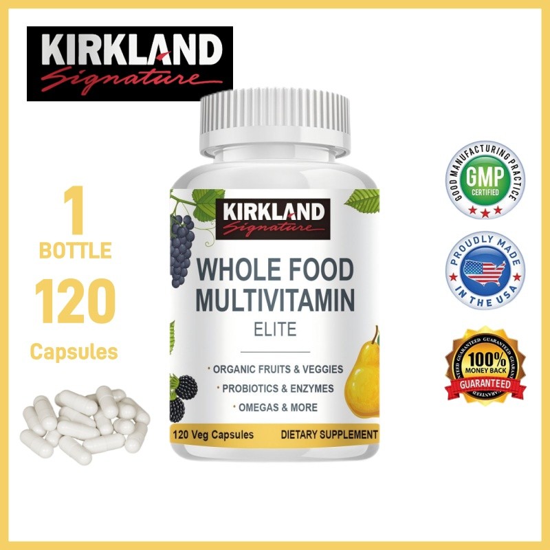 KIRK//LAND Whole Food Multivitamin Natural Organic Ingredients Supports ...