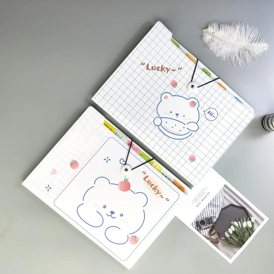 1step A4 File Bag 8 Dividers 12 Index Dividers Cute Material Document ...
