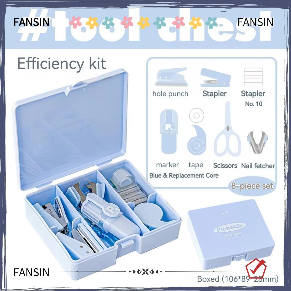 FANSIN 8Pcs/Box Student Stationery Set, Kawaii Mini Office Efficiency ...