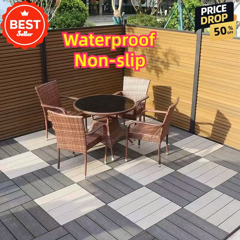 PVC Floor Decking tiles Indoor Outdoor DIY Interlocking Tiles for Porch ...
