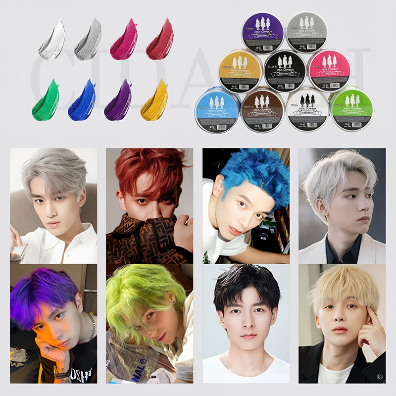 100g Washable Hair Dye Wax Molding Paste Dye Styling Pomade White Gray ...
