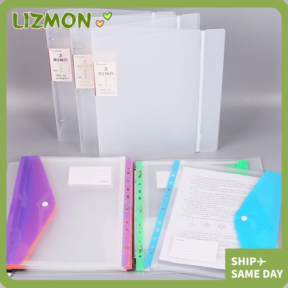 LIZMON 6 pcs Binder Folders, Plastic Binder Pocket, Colorful Snap ...