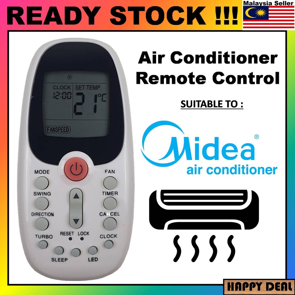 MIDEA Air Cond Aircon Aircond Remote Control Replacement (R06B ...