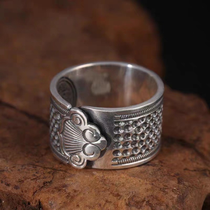 Lucky Ring Feng Shui Original Ruyi Ring Men's Trendy Anti-Thai Silver ...