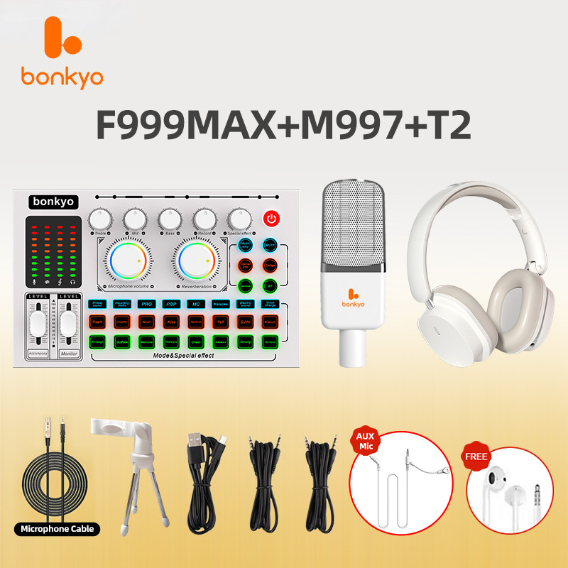 Bonkyo F999Max Soundcard&Microphone Bluetooth Live with Audio Mixer for ...