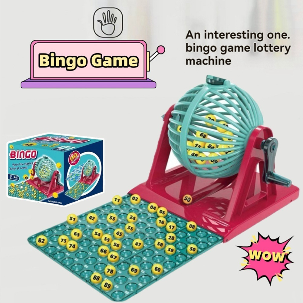 Bingo Game Set Bingo Lotto Lottery Party Bingo Game Family Cage Balls ...