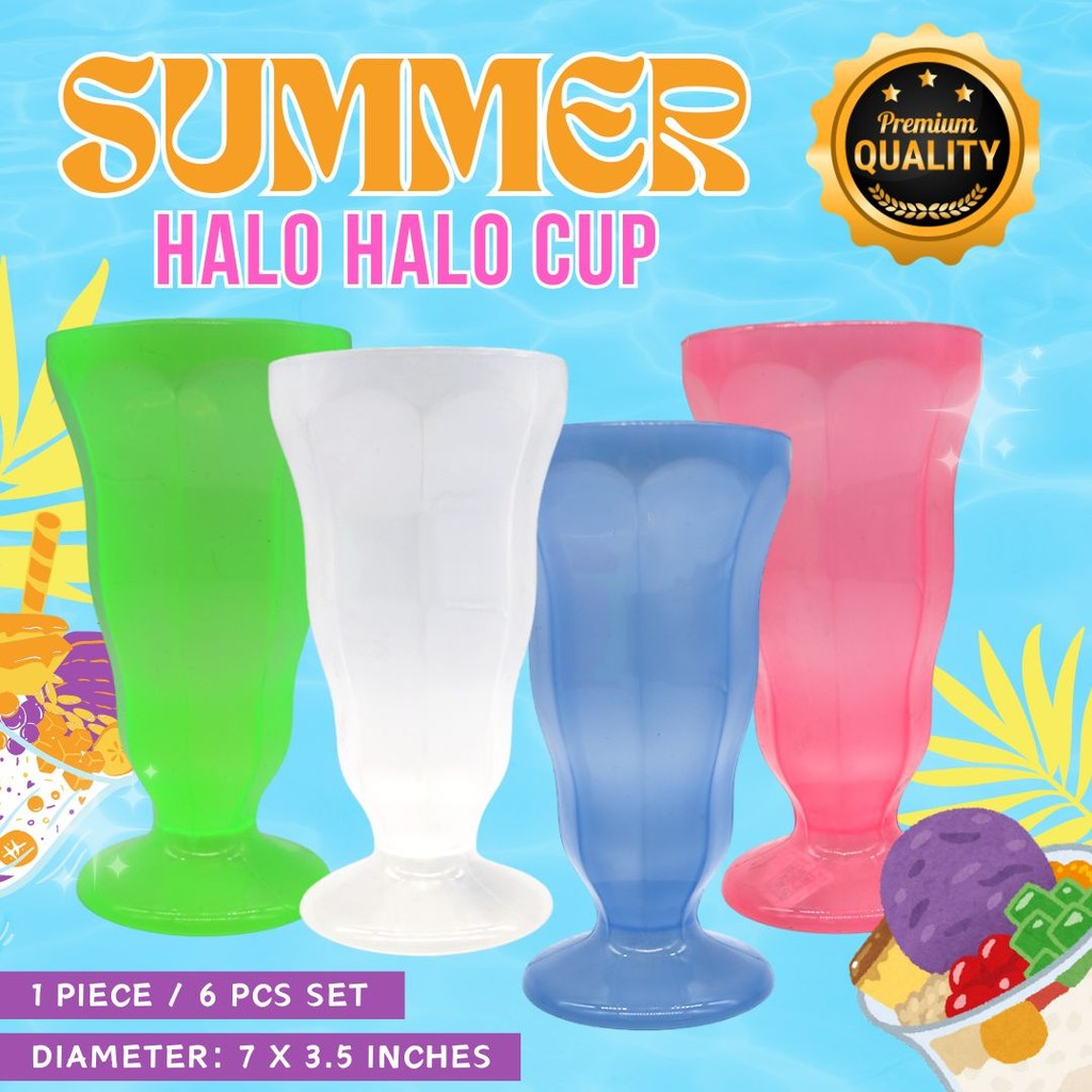 1 pc / 6 pcs Set Plastic Halo Halo Sago Gulaman Ginumis Ice cream ...