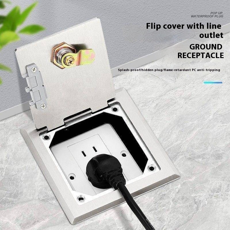 Stainless Steel with Lock Ground Socket Box Concealed Hidden Ground ...
