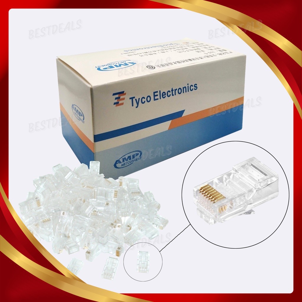 Tyco Electronics RJ45 for Cat6 (1Box-100pcs,.) | Shopee Philippines
