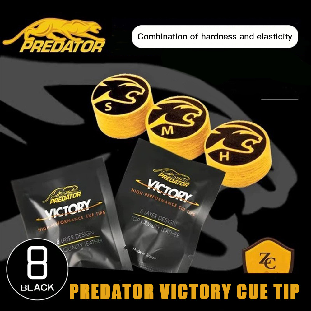 Predator Orginal Victory Tip 8 layers Pigskin Leather Pool & Carom 14mm ...