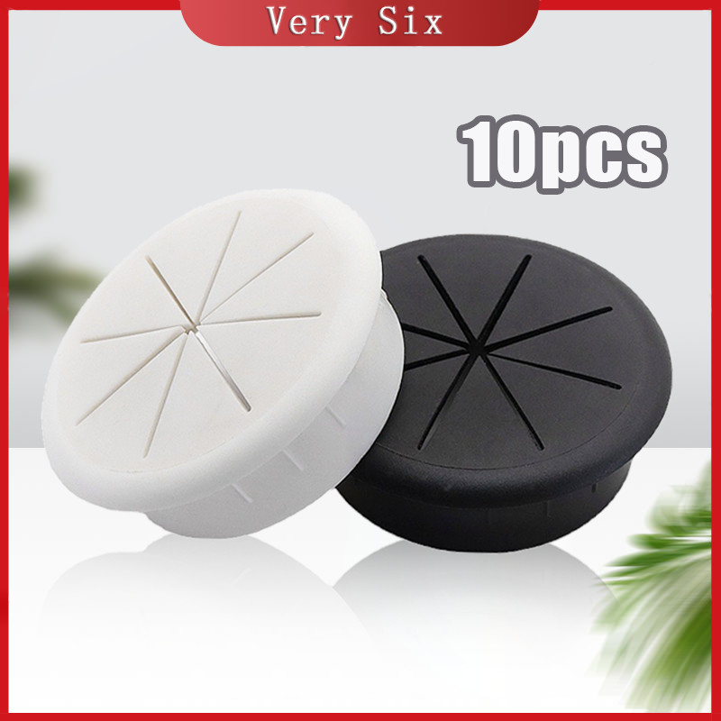 10Pcs 50/60mm Office Desk Wire Hole Cover Computer Table Grommets Wire ...