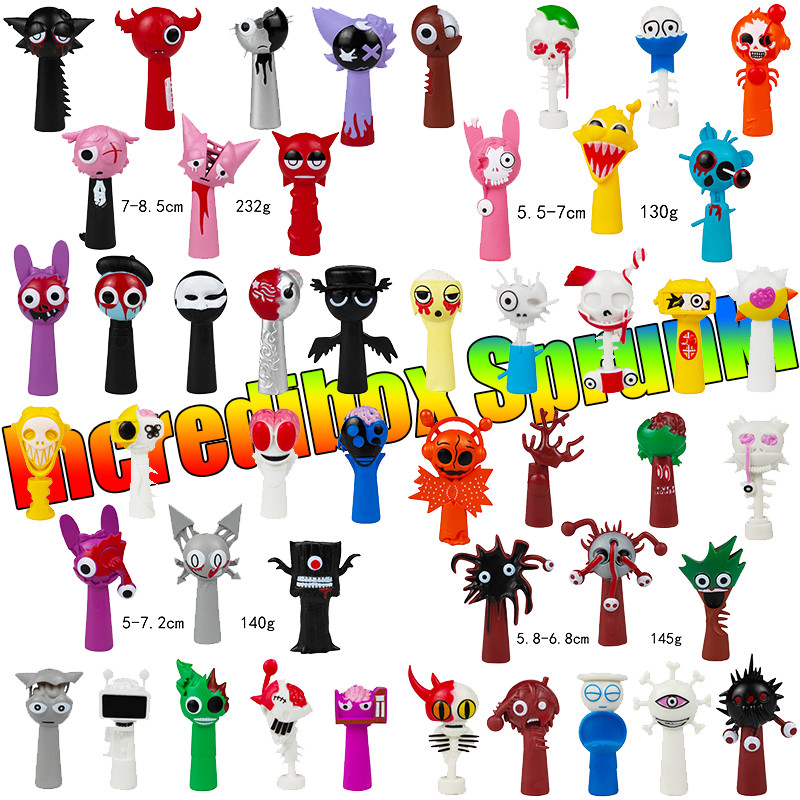12Pcs Incredibox Sprunki Action Figure Sprunki Simon Raddy Durple Jevin ...