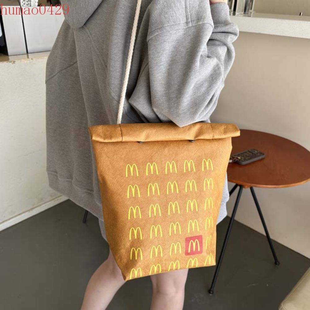 HUMAO McDonald's Crossbody Bag, Cute Printed Texture DuPont Paper Pouch ...