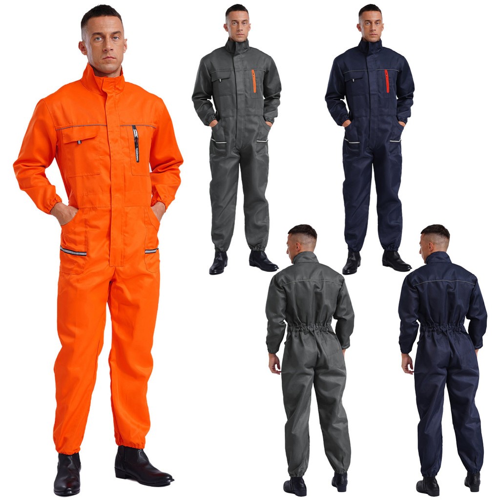 Miaeowve Unisex Adults Wear Resistant Coveralls Stand Collar Long ...