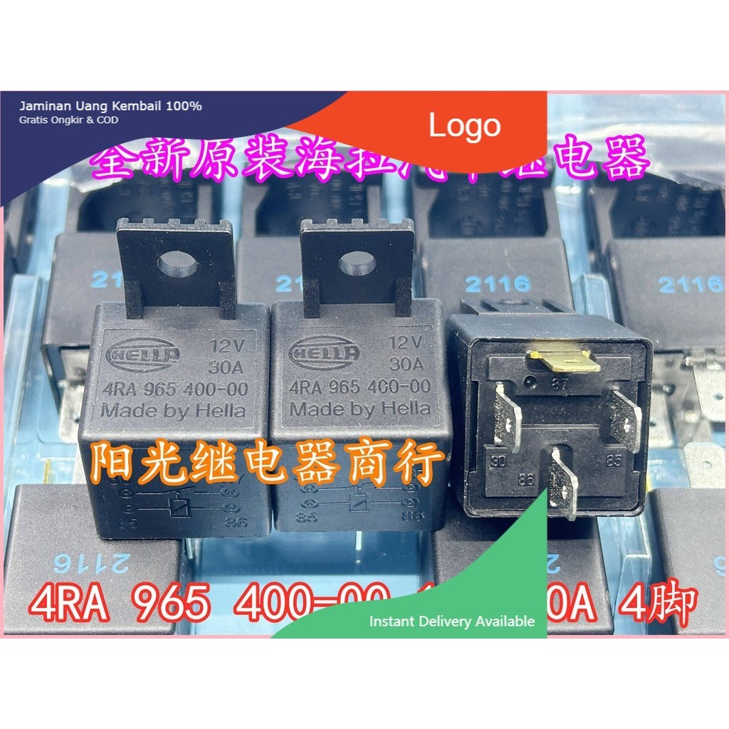 COD/ ♞,♘,♙4RA 965 400-00 12V Brand New Original Hela Auto Relay 30A 4 ...