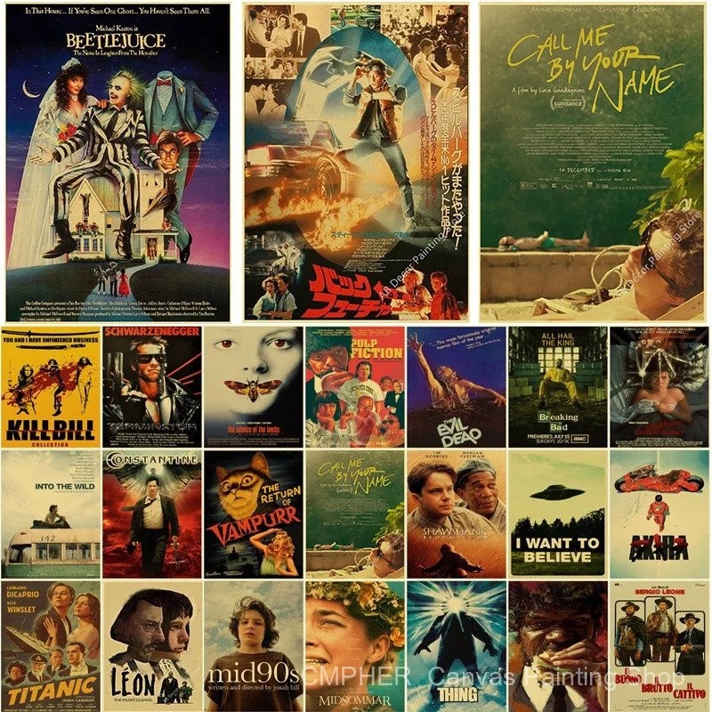 Nostalgic Print Classic Movie Posters Kraft Paper Prints Hot Movie ...