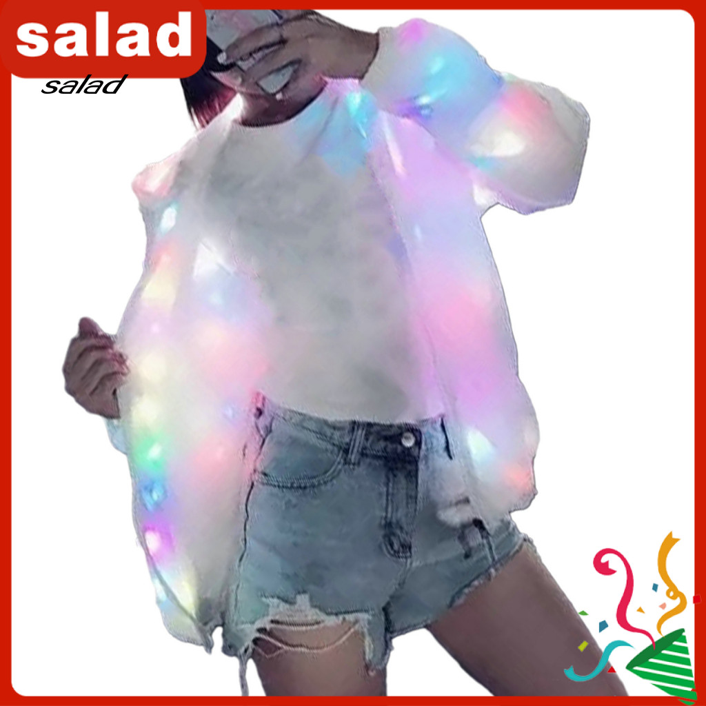 [SA] Led Lighted Long Sleeve Jacket Led Hooded Jacket Led Light Up Glow ...
