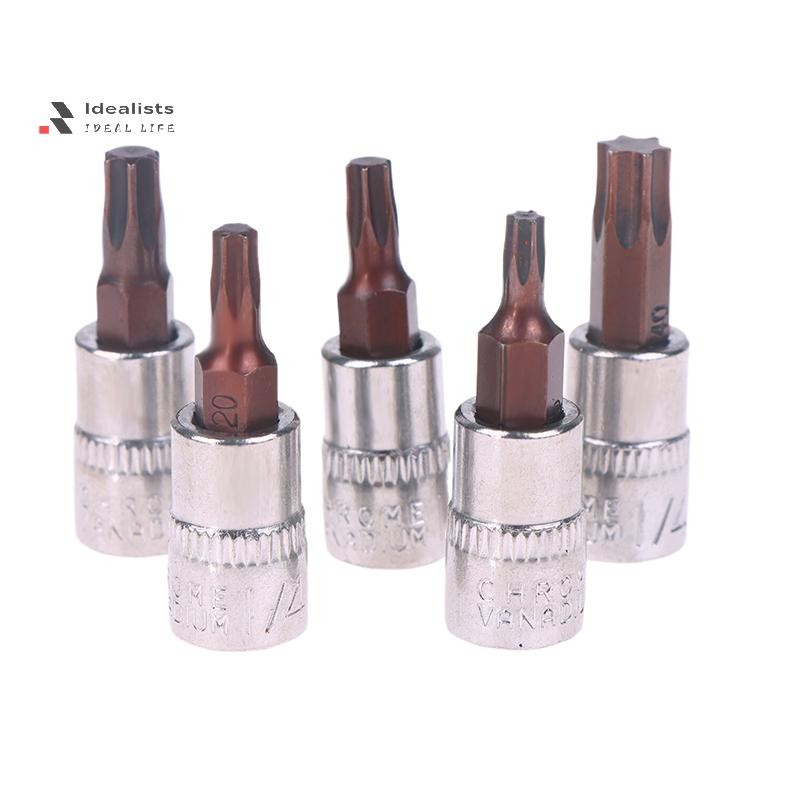 Idealist 5 Pcs Torx Screwdriver Bits 1/4 Inch Drive Socket Head Tools T15 T20 T25 T30 T40 Socket ...