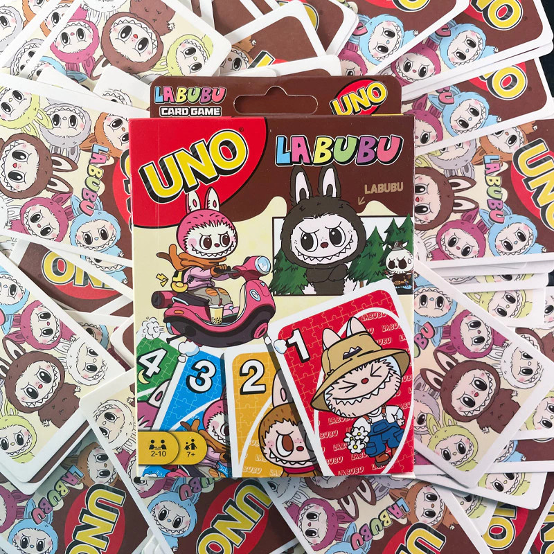 UNO Labubu Card Board Game Poker Fun Desktop Games Waterproof Card Game ...