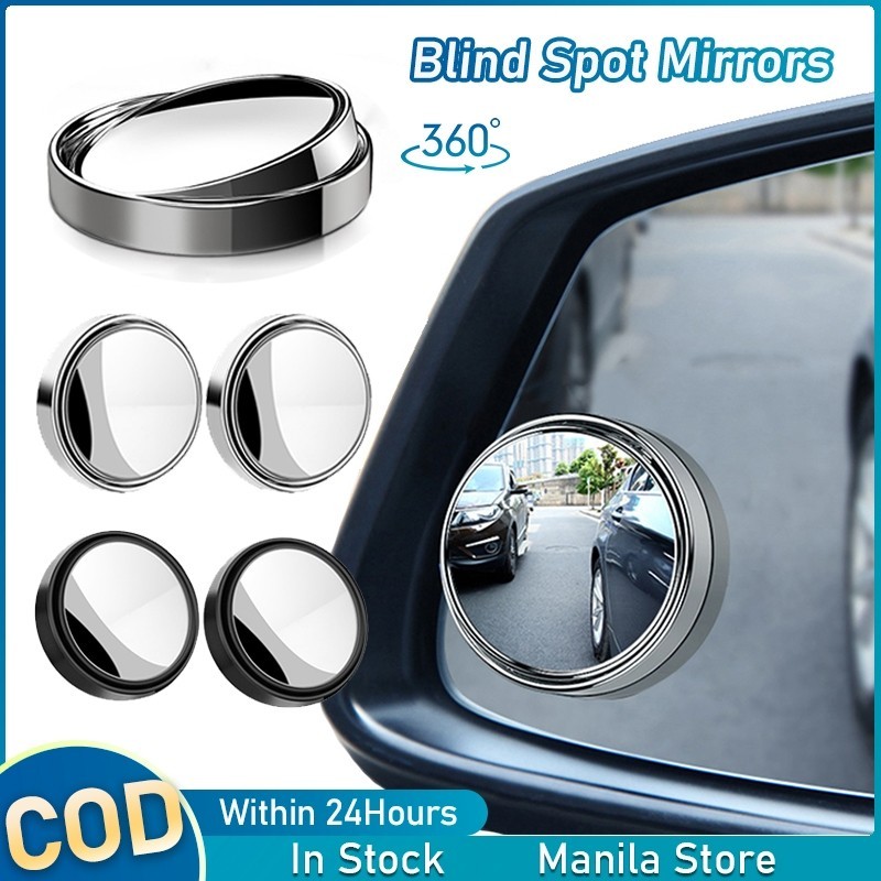 2PCS Automotive Reversing Small Round Mirror 360 Degree Wide-angle ...