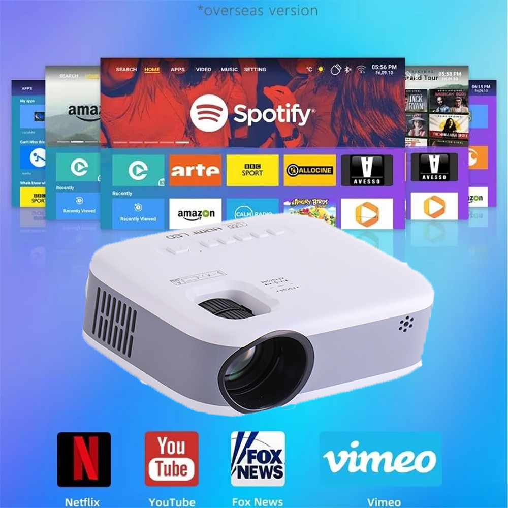 Mini Projector Portable Smart Projector Screens 4K Full HD Android ...