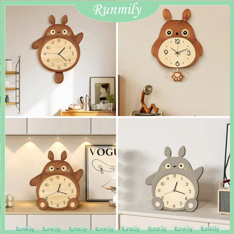 Cartoon Totoro Wall Clock For Living Room Wall Decor Swinging Clock ...