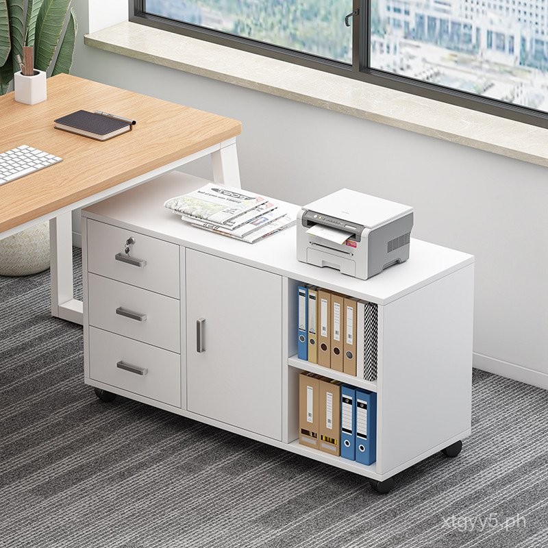 Wooden File Cabinet Office with Lock Small Cabinet Mobile Storage ...