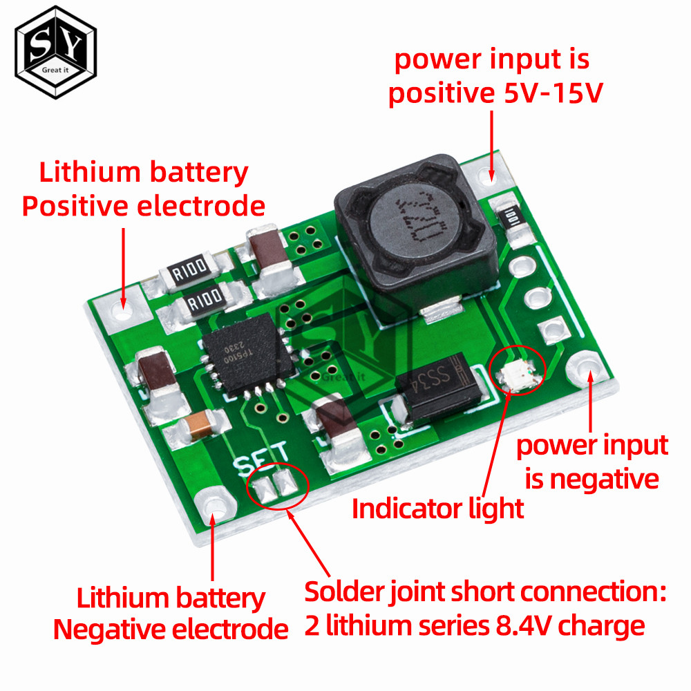 TP5100 Dual/Single-Cell 2A Lithium Battery Charger Module - 8.4V/4.2V ...