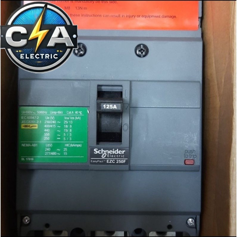 Mcb ezc250f 3p 125A/160A/200A/225A/250A schneider | Shopee Philippines