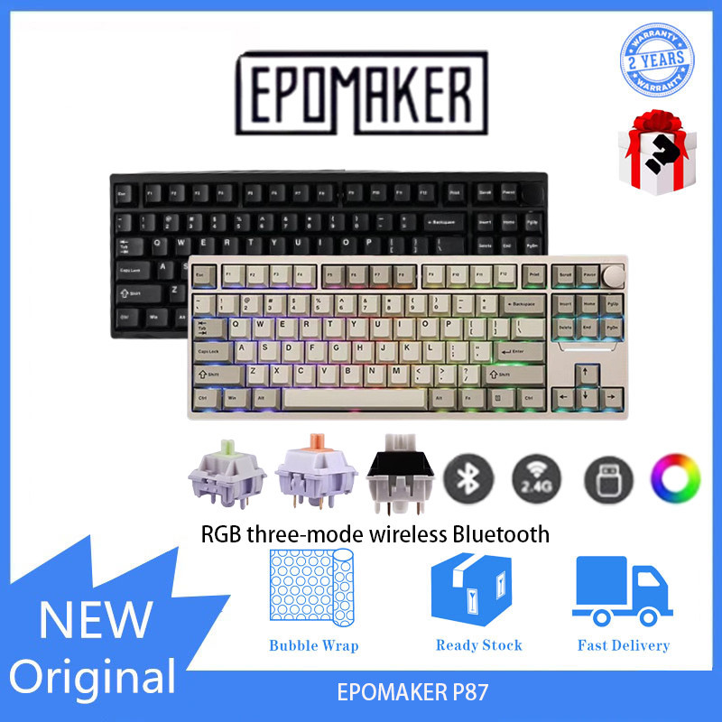EPOMAKER P87 RGB three-mode wireless bluetooth aluminum keyboard | Shopee Philippines