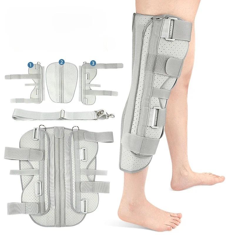 1Pcs 3-Panel Knee Immobilizer Full Leg Support Brace Aluminum Alloy ...
