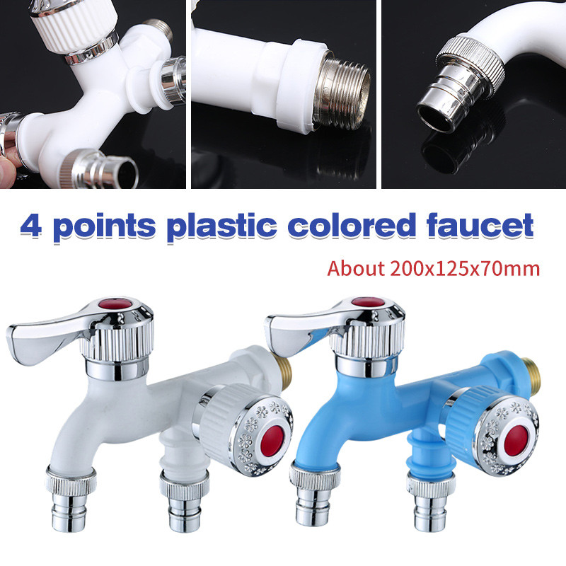 1/2" Interface Faucet Double Outlet Dual Control Water Tap Irrigation ...