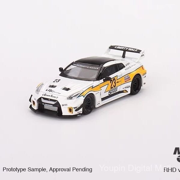 24H Shipment—MINIGT 528No. Nissan GTR R35 GT-RR Ver.1Yellow and White ...
