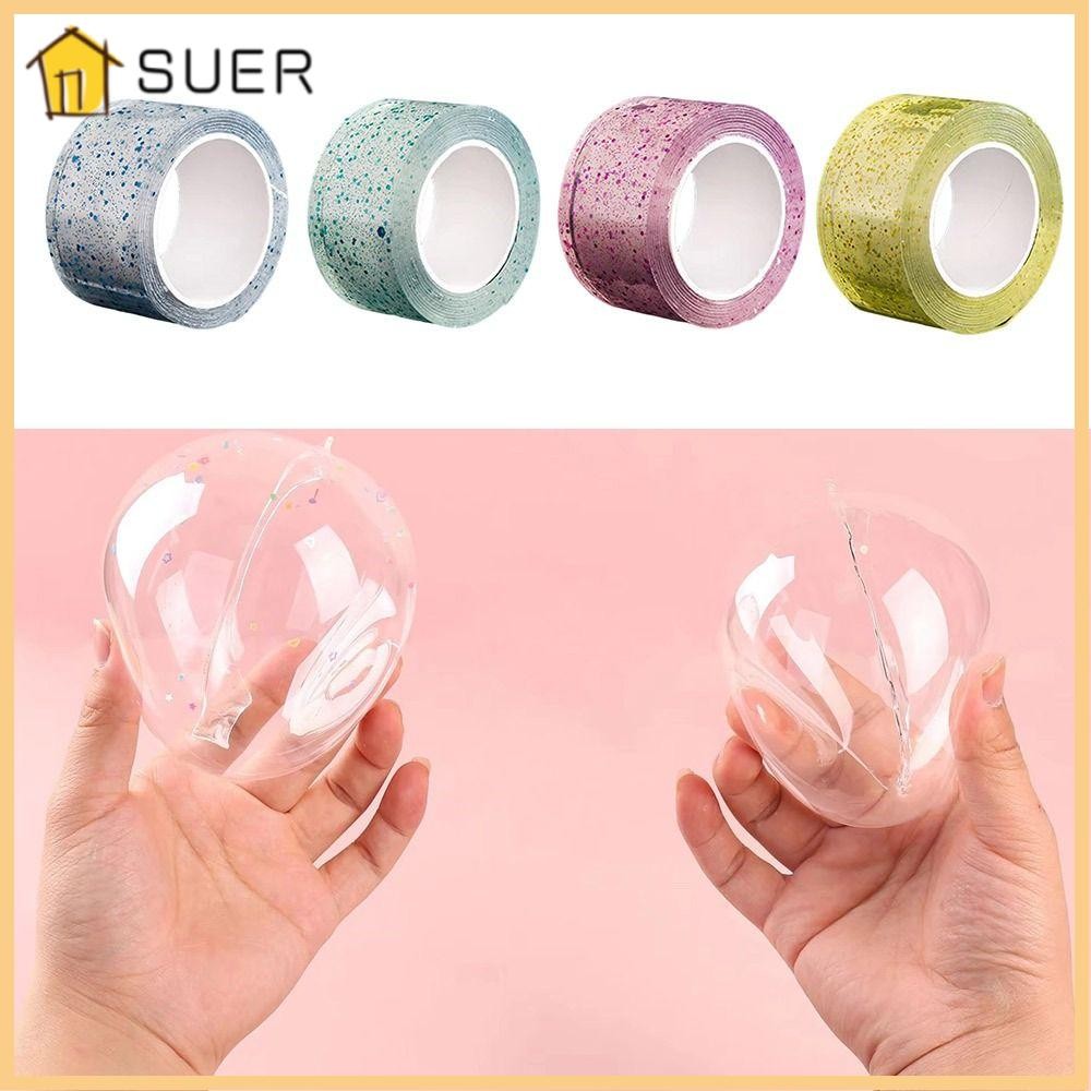 SUER1EN Adhesive Blowable Bubble Tapes, Colorful Glitter Transparent ...