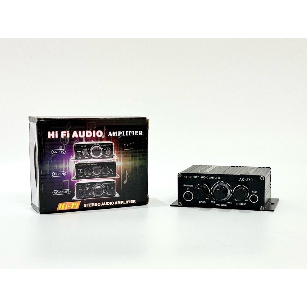 AK270 400w 2 Channel 12v Audio Amplifier Aux Mini Hifi Power Amplifier ...