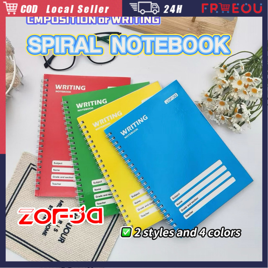 ZOFDA Spiral writing notebook grade 1-5 School Stationery Notebook A5 ...