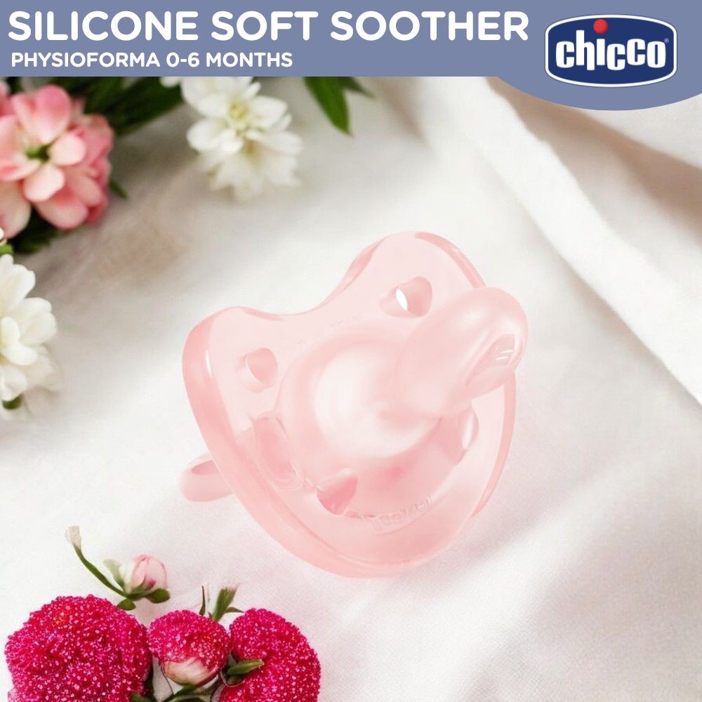 Chicco (Pink) 1pc Physio Soft Silicon Soother Pacifier for Newborn 0 to ...